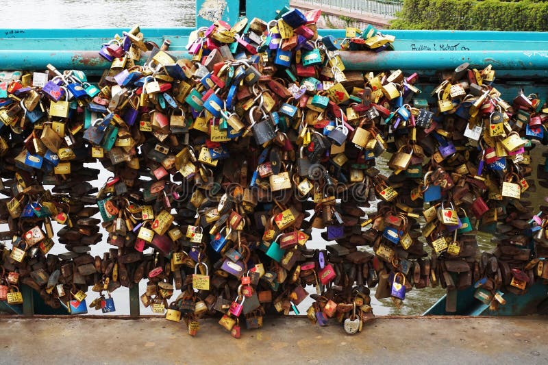 Padlock Texture As Tourist Vandalism Editorial Stock Photo - Image of ...