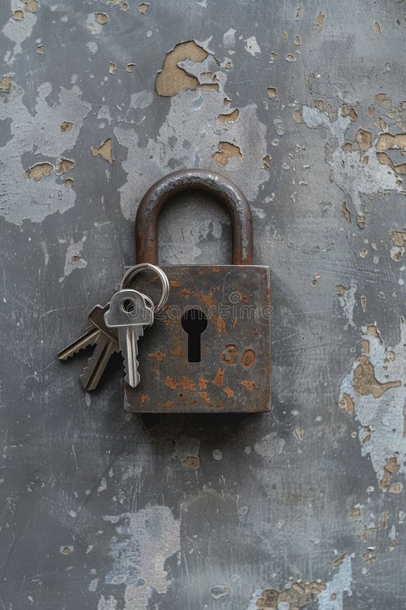 A Padlock with Two Keys Attached. Ideal for Concepts of Security and ...