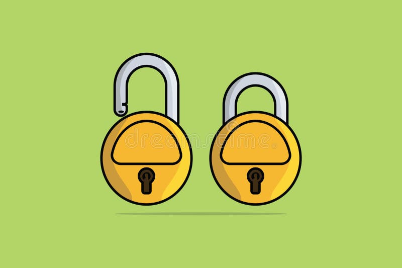 Padlock Unlocked Smiling Cartoon, Vector Illustration Stock Vector ...