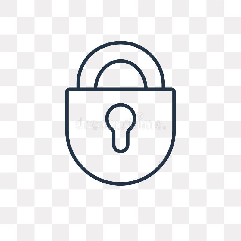 Padlock Vector Icon Isolated on Transparent Background, Linear P Stock ...