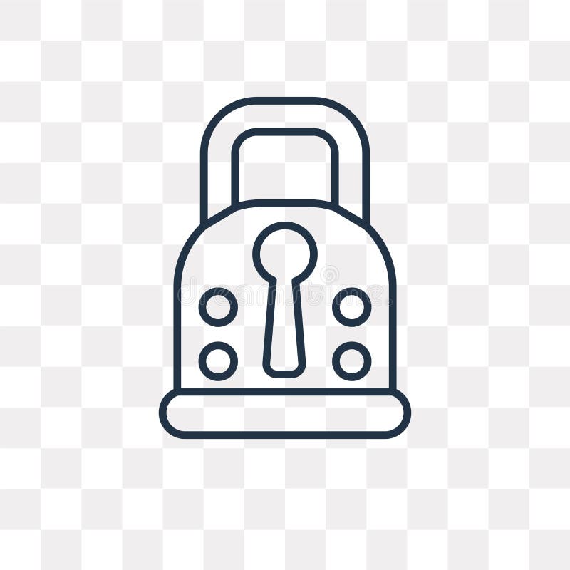 Padlock Vector Icon Isolated on Transparent Background, Linear P Stock ...