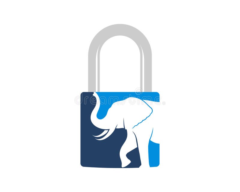 Elephant lock logo design stock illustration. Illustration of style ...