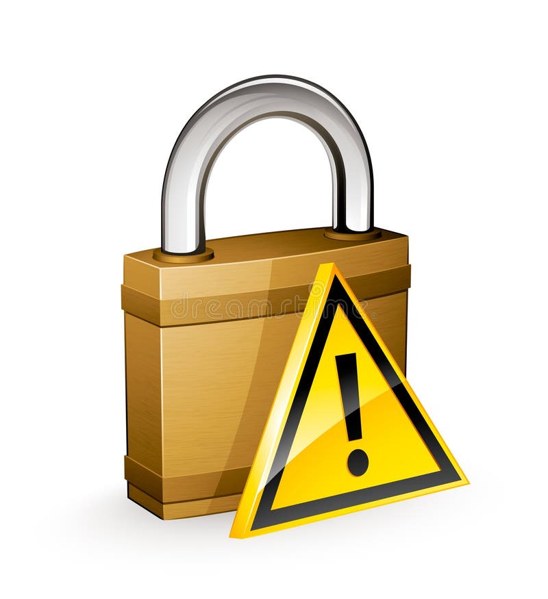 Padlock and warning sign stock illustration. Illustration of details ...