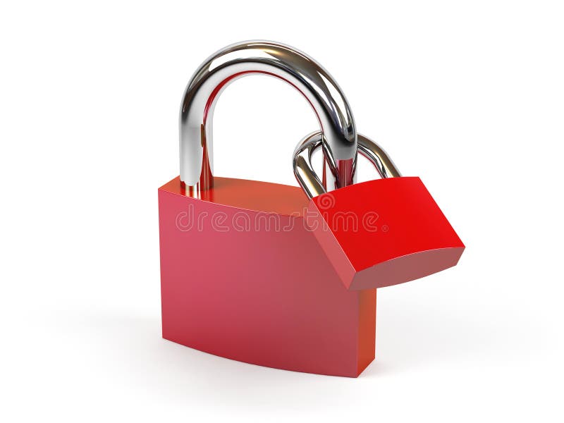 Padlock on a White Background. Stock Illustration - Illustration of ...