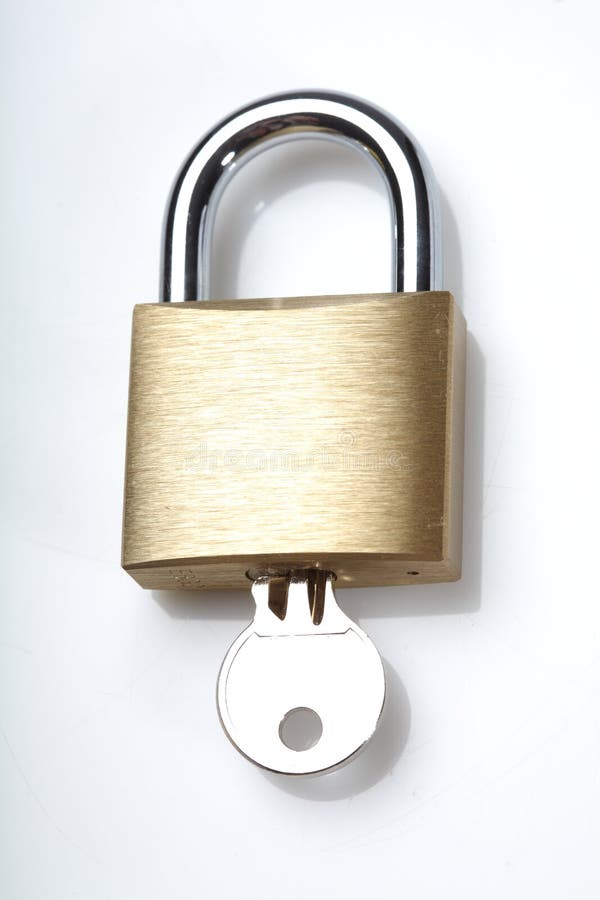 Padlock on White Background - Close-up Stock Photo - Image of concepts ...