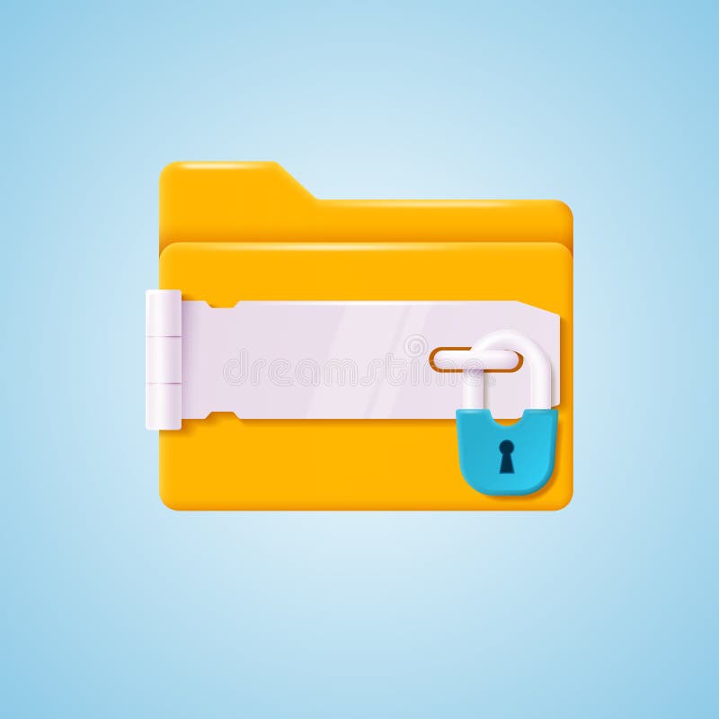Padlocked Folder Icon. Data Security and Privacy Concept Stock Vector - Illustration of design ...