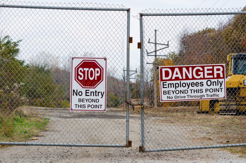 Signage and Construction Workers Stock Photo - Image of industry, site ...