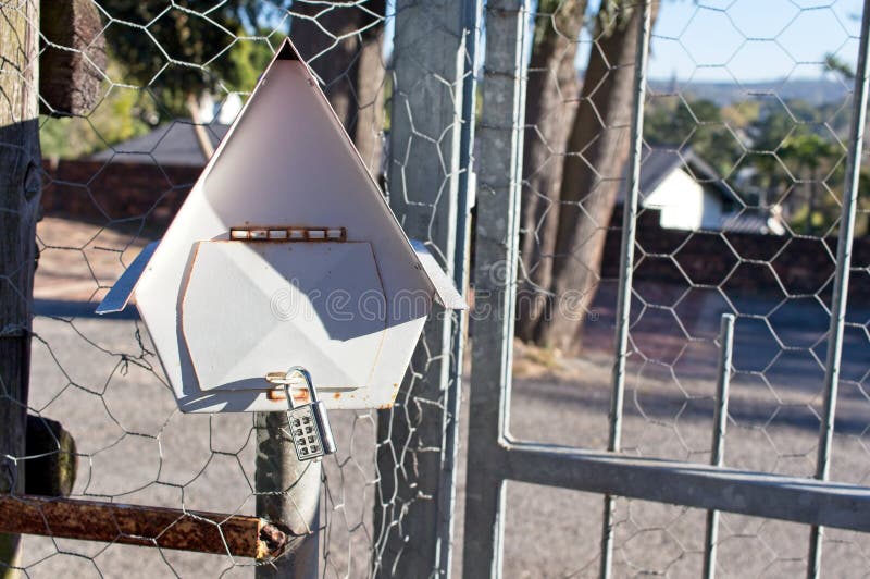 A Padlocked Private Post Box. Stock Photo - Image of postage, access ...