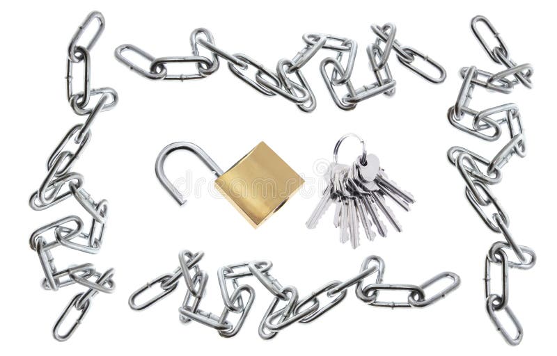 Padlocks, Chains and Keys stock image. Image of linkage - 9383841