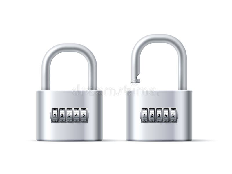 Combination Lock Font. Padlock Safe Coding Numbers or Letters ...