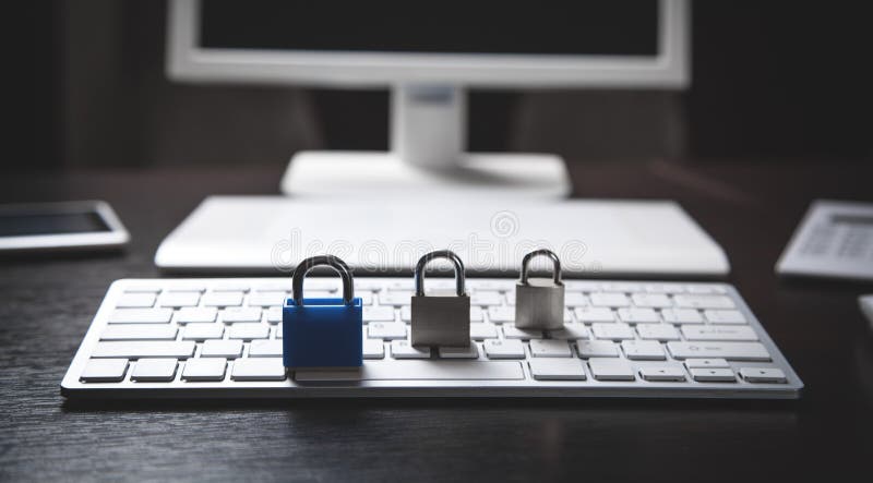 Padlocks on the Computer Keyboard. Security Stock Photo - Image of ...