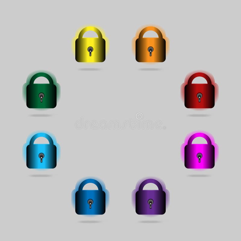 Padlocks Painted Stock Illustrations – 11 Padlocks Painted Stock ...