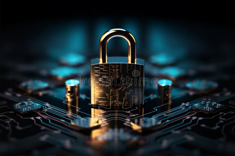 A Padlocks Shape Embodies the Concept of Cyber Security Stock ...