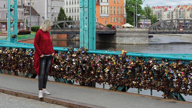 Padlocks on Tumski Bridge in Wroclaw, Poland Editorial Stock Image ...
