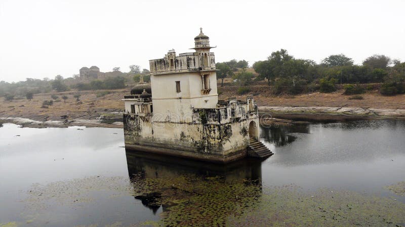 Padmini Palace Surrounded by Water in Chittogarh, India Stock Photo ...