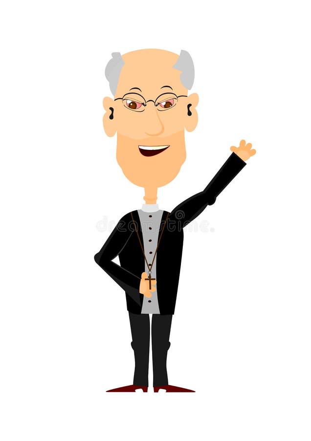 Padre Dos Desenhos Animados Ilustração do Vetor - Ilustração de clérigo ...