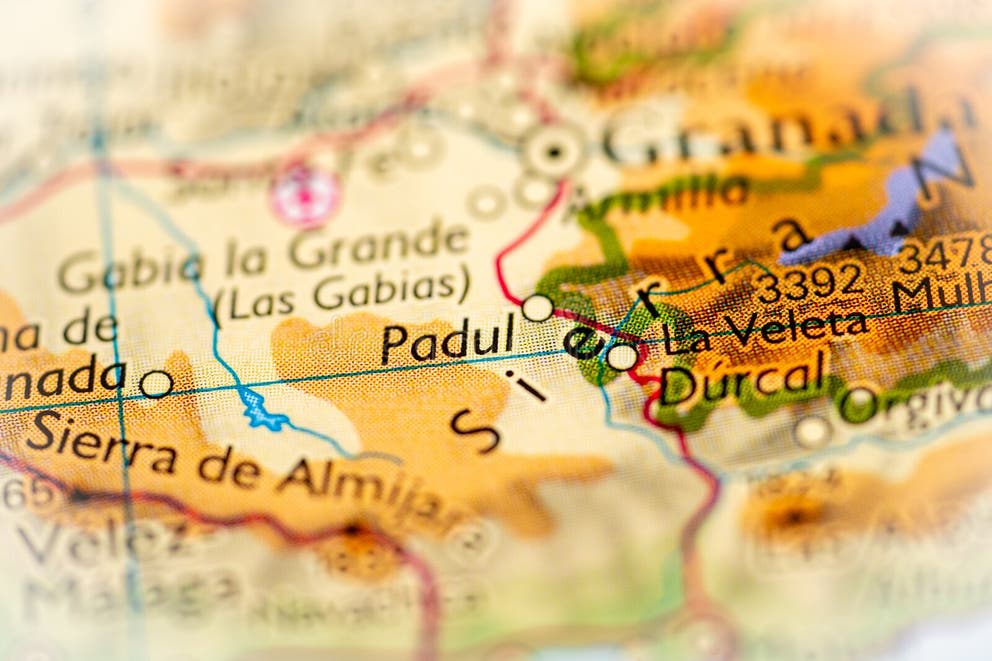Padul, Spain Highlighted on a World Map Stock Photo - Image of ...