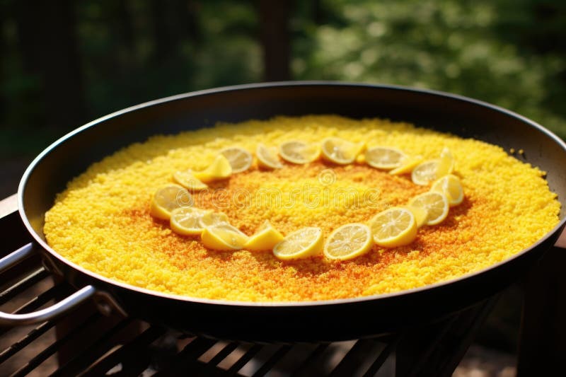 Paella Pan Showing the Crispy, Caramelized Rice Bottom Stock Image ...