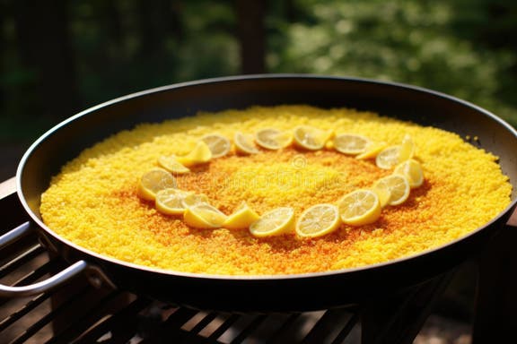 Paella Pan Showing the Crispy, Caramelized Rice Bottom Stock Image ...