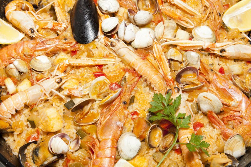 Paella rice stock photo. Image of fire, barbecue, grain - 27235878