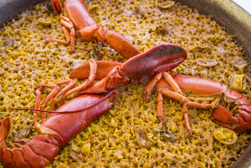 Paella stock image. Image of animals, delicious, plate - 86097815