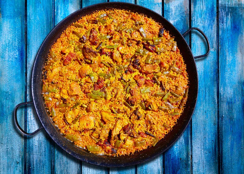 Paella Mediterranean Rice Food in Balearic Islands Stock Image - Image ...