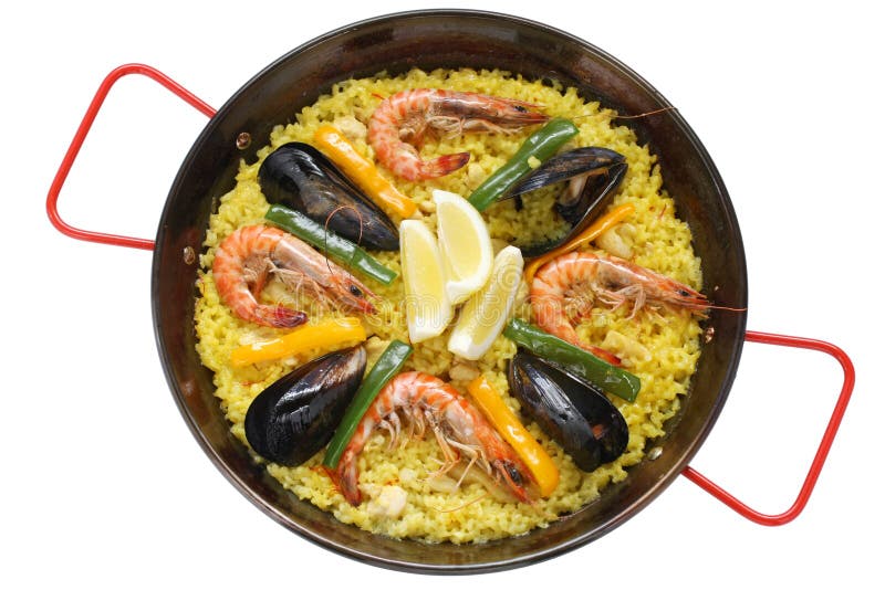 Paella , spanish rice dish stock image. Image of green - 18252993