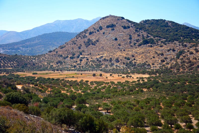 Paesaggio Della Montagna, Creta Immagine Stock - Immagine di sunlit ...