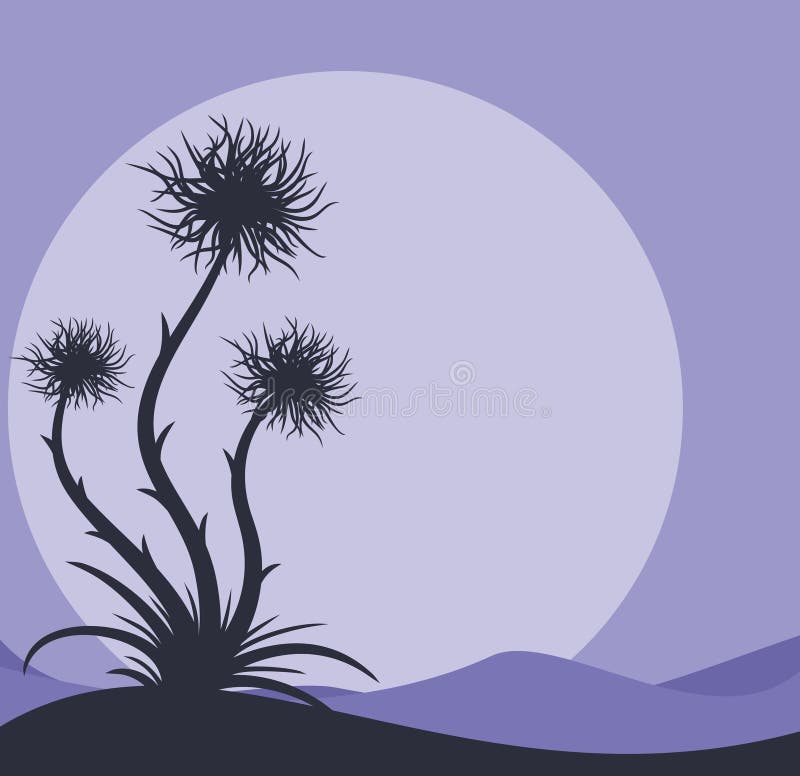 Paesaggio della steppa illustrazione vettoriale. Illustrazione di flora ...