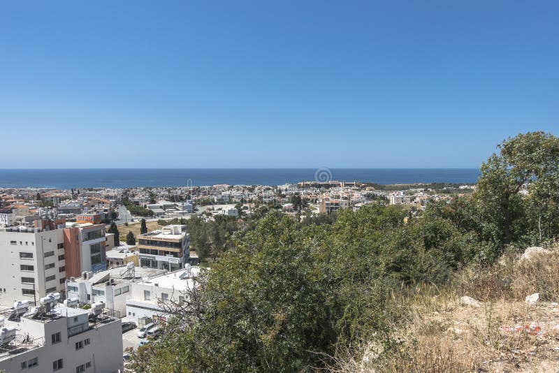 Pafos , view from the top editorial stock image. Image of panorama ...