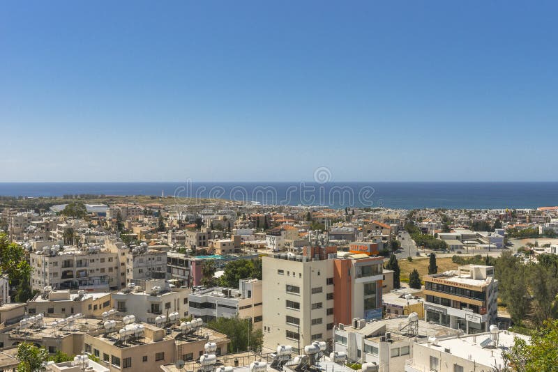 Pafos , view from the top editorial photo. Image of mountains - 114888076