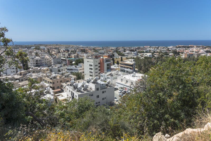 Pafos , view from the top editorial stock image. Image of panorama ...
