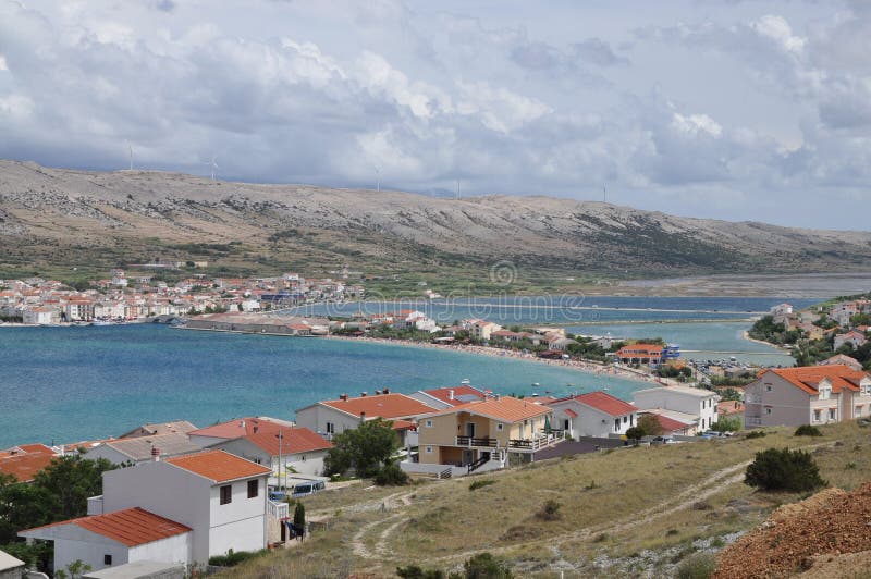 Old stone street of Pag editorial stock photo. Image of buildings ...