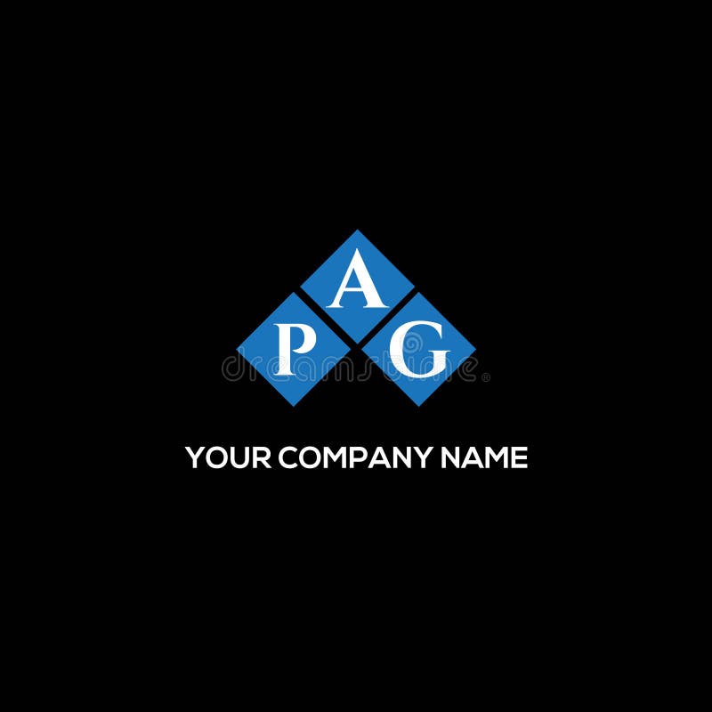 PAG Letter Logo Design on BLACK Background. PAG Creative Initials ...