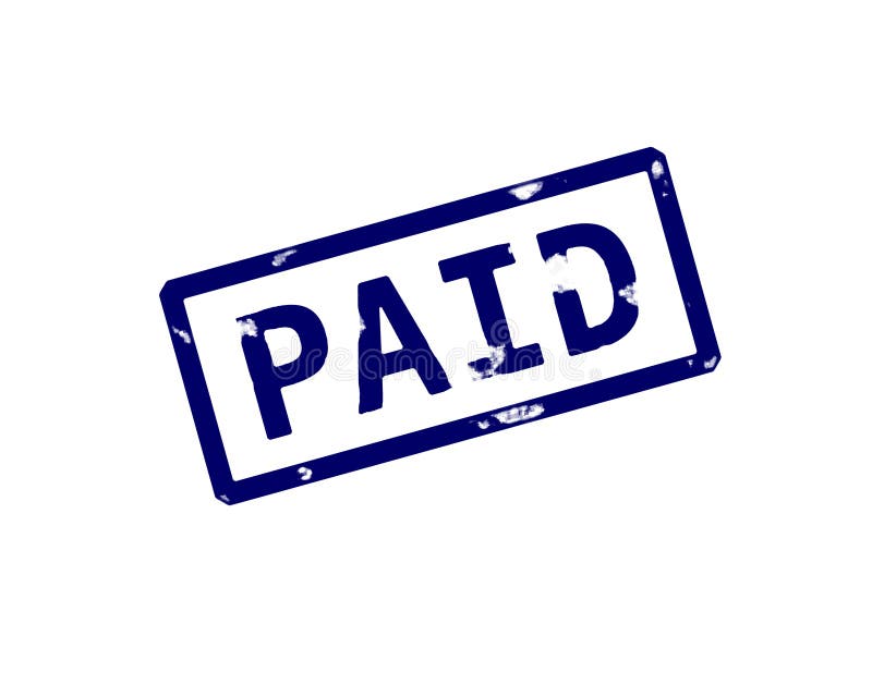 Pagado En Sello De La Tinta Azul Stock de ilustración - Ilustración de ...