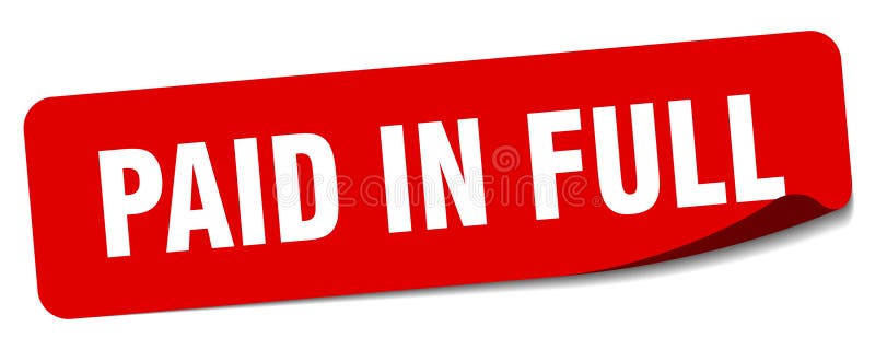 Pagado Con Pegatina Completa. Pagado En La Etiqueta Completa ...
