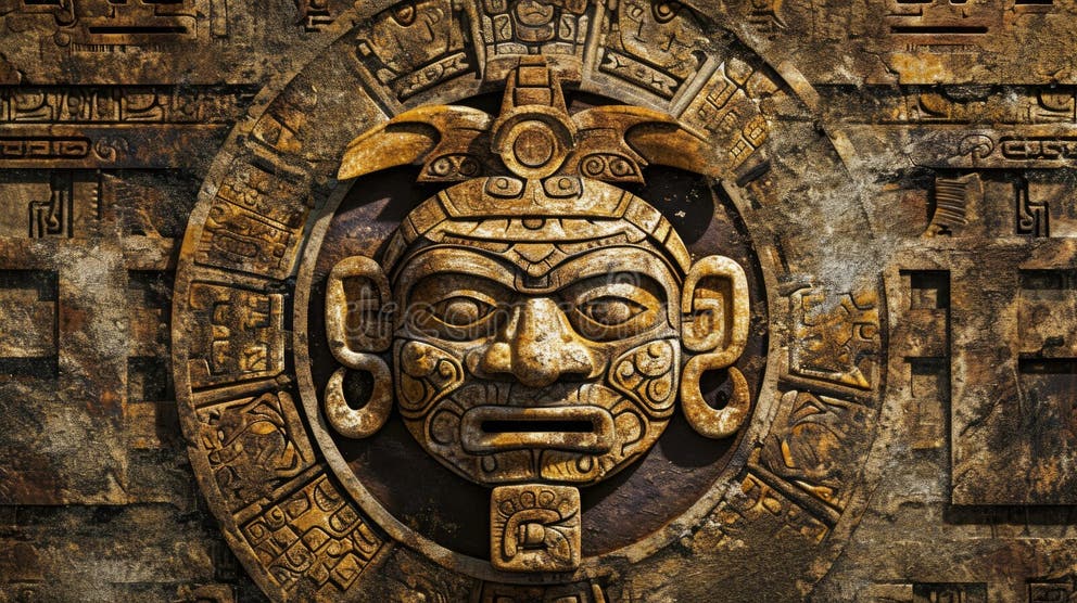 Pagan Ornament of a Tribe Maya. Stone Texture Stock Photo - Image of ...