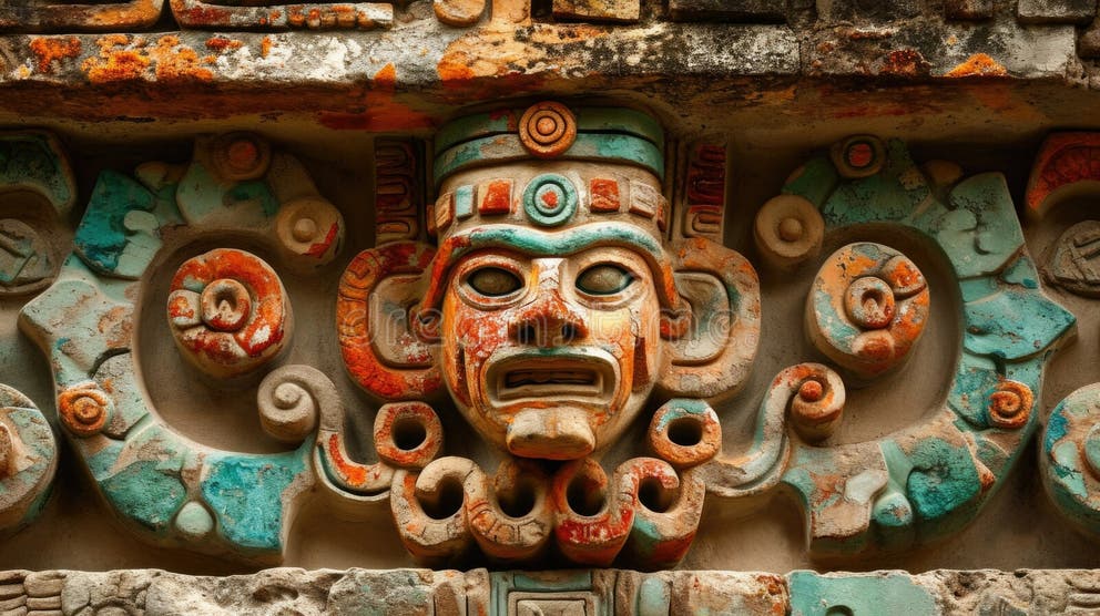 Pagan Ornament of a Tribe Maya. Stone Texture Stock Image - Image of ...