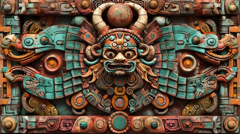 Pagan Ornament of a Tribe Maya. Stone Texture Stock Image - Image of ...