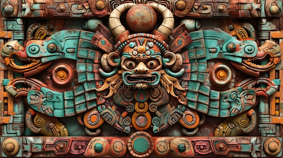 Pagan Ornament of a Tribe Maya. Stone Texture Stock Image - Image of ...