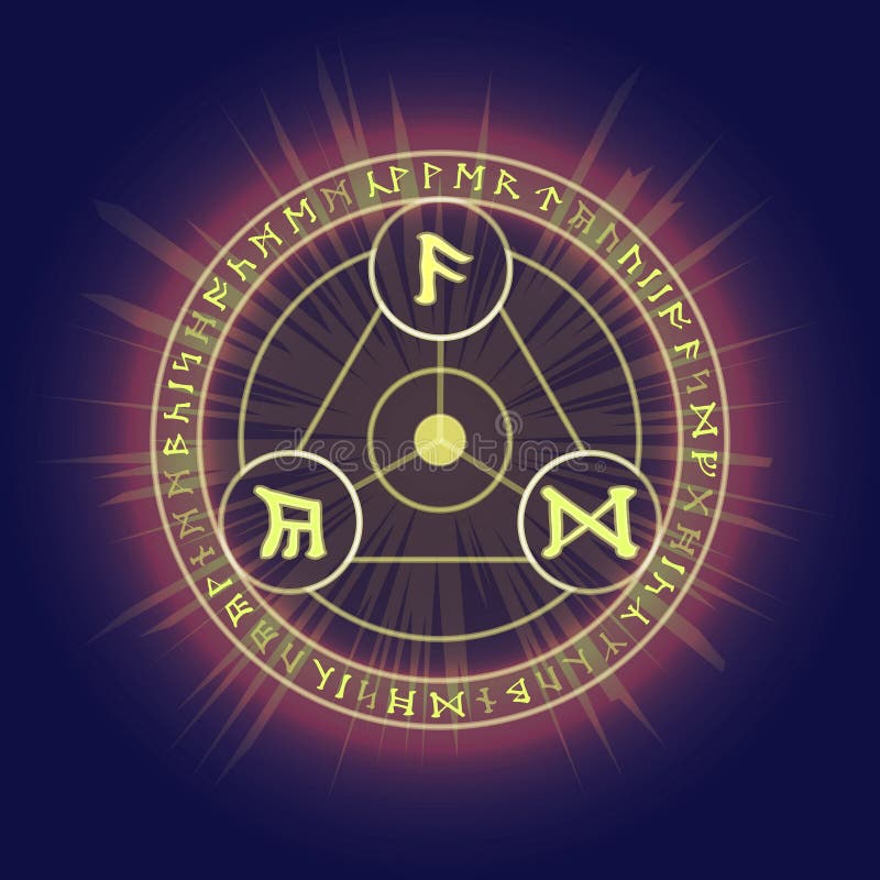 Pagan Ritual Rings with Celtic Runic Symbols Stock Vector ...