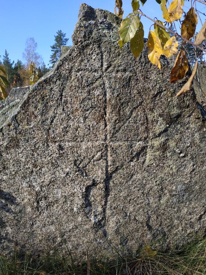 Symbol on the stone stock photo. Image of pagan, history - 129172096
