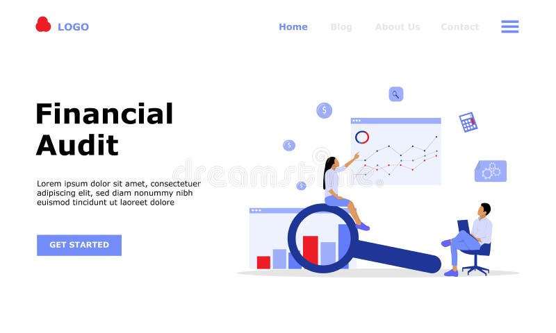 Financial Audit Vector Illustration Concept, Suitable for Web Landing ...