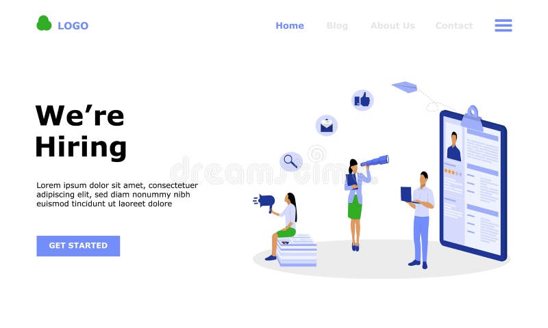 Job Hiring and Online Recruitment Vector Illustration Concept, Suitable ...