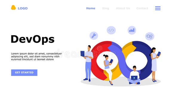 DevOps Programmers Vector Illustration Concept, Suitable for Web ...