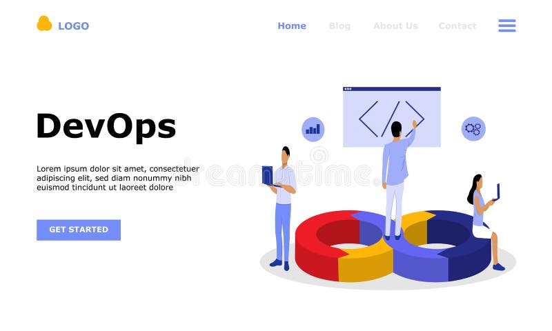 DevOps Programmers Vector Illustration Concept, Suitable for Web Landing Page, Ui, Mobile App ...