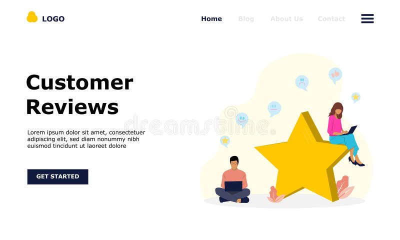 Customer Reviews Vector Concept Illustration, Suitable for Web Landing ...