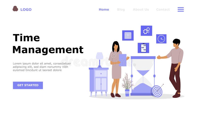 Time Management Vector Illustration Concept, Suitable for Web Landing ...