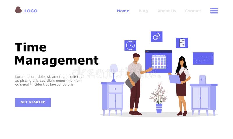 Time Management Vector Illustration Concept, Suitable for Web Landing ...