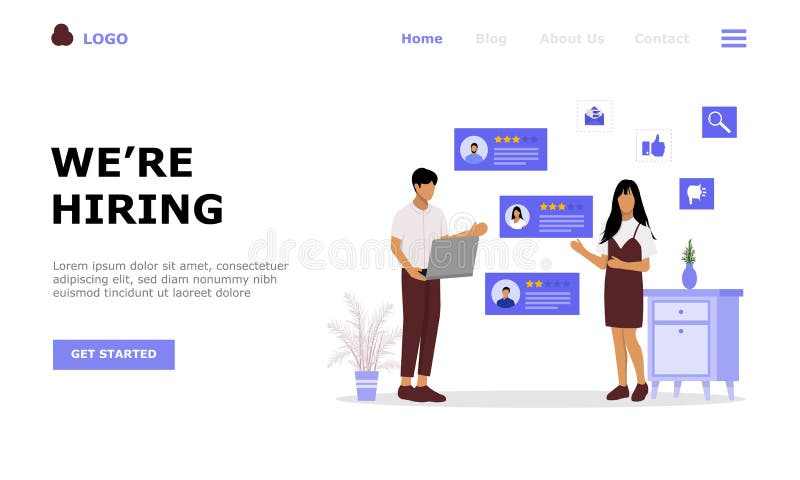 Job Hiring and Online Recruitment Vector Illustration Concept, Suitable ...